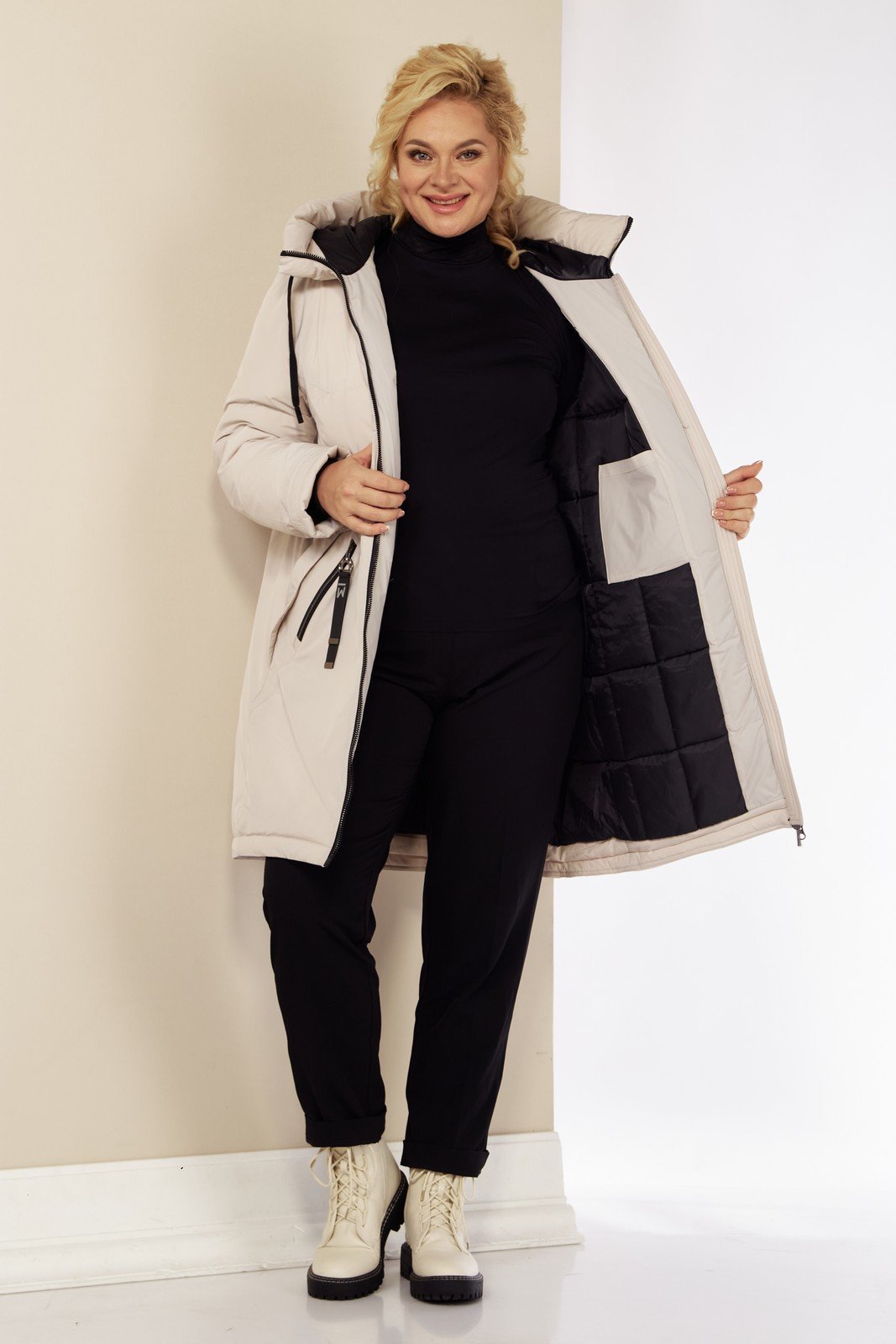 Куртка 2030 молочный Shetti купить в интернет магазине Велесмода